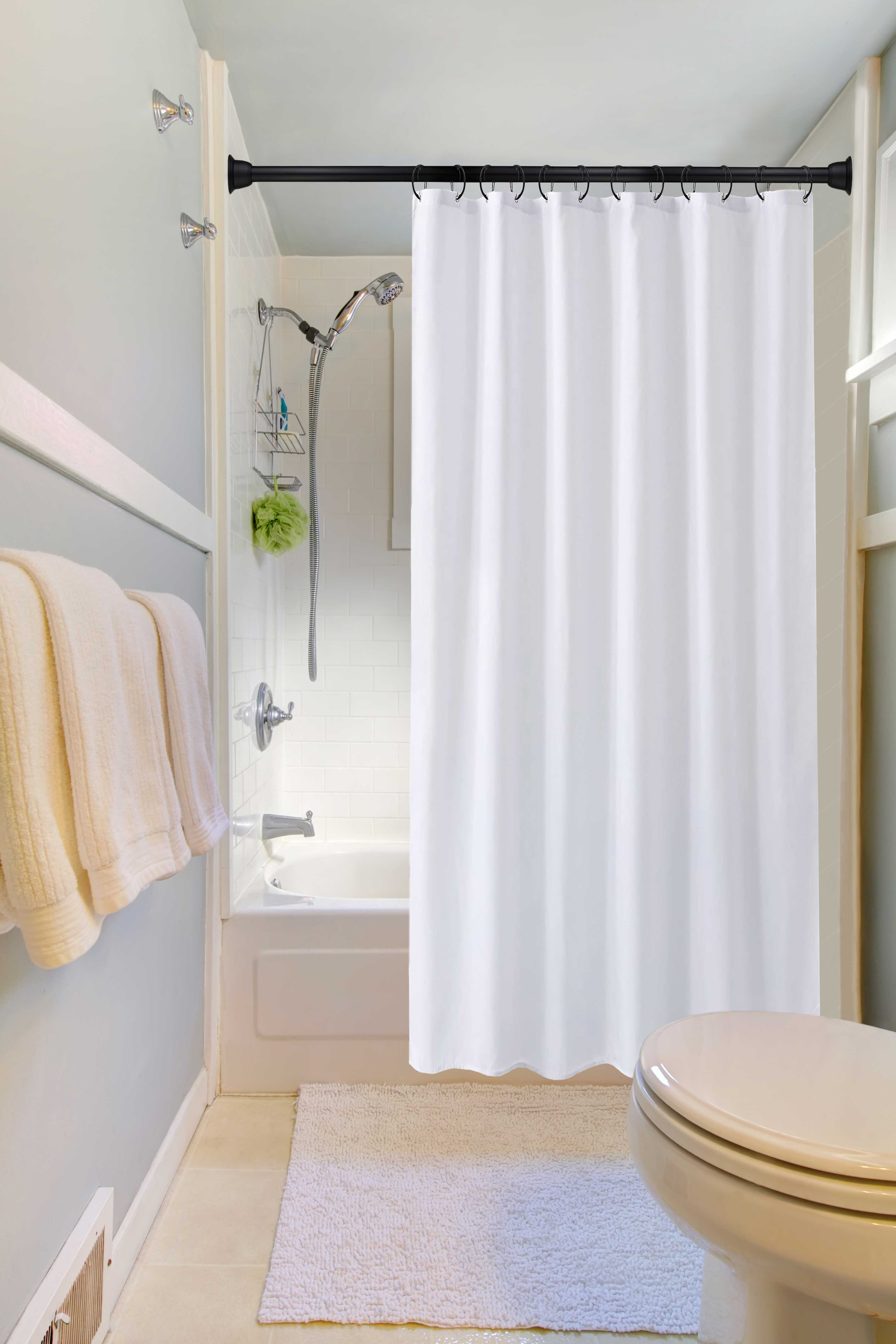 Tension shower curtain rod store